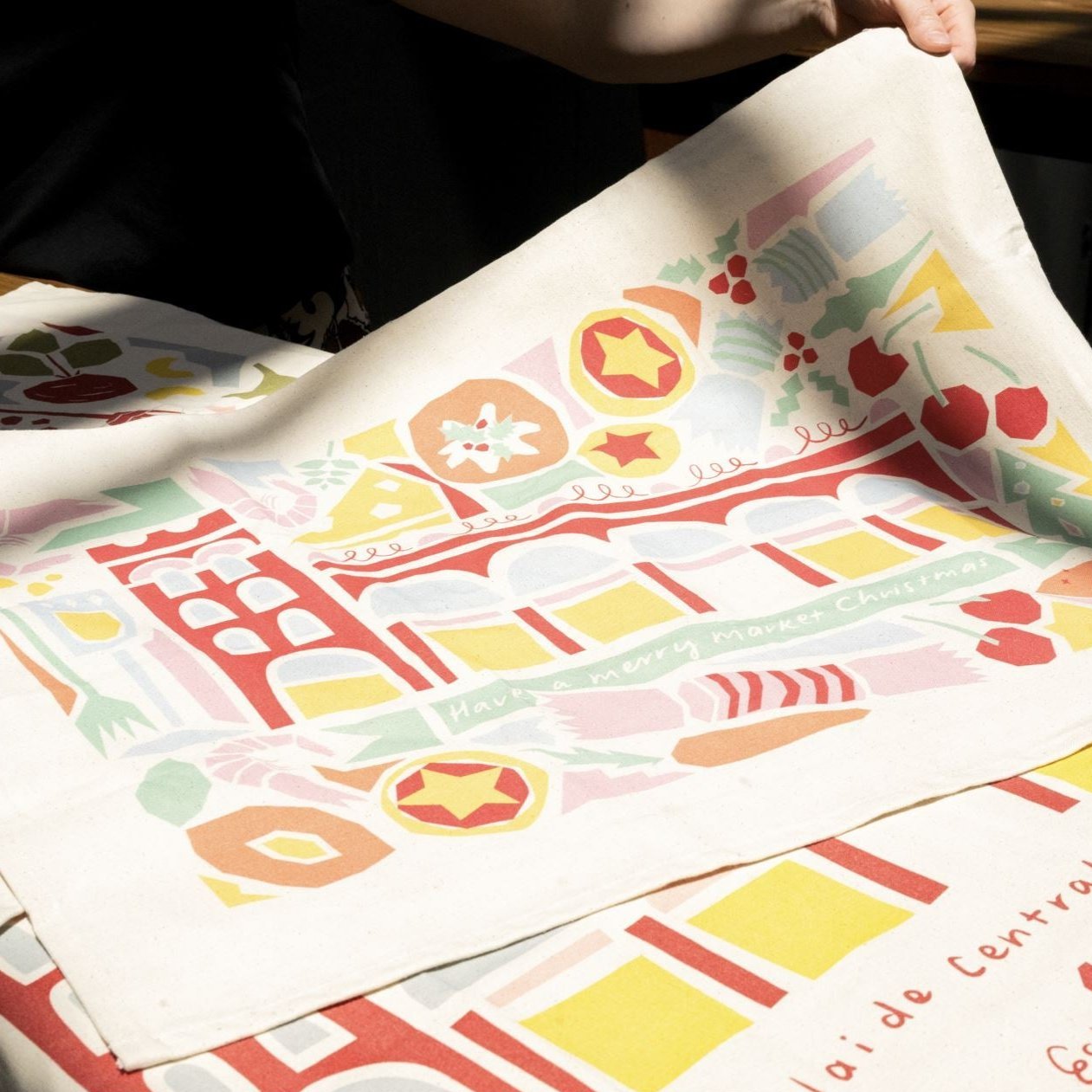 Tea Towel - Christmas - Adelaide Central Market: Home to over 70 ...
